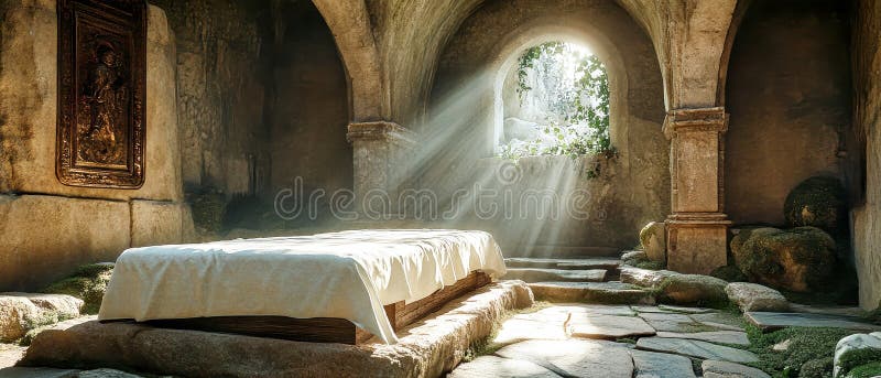 Tomb of Jesus Christ Bathed in Volumetric Light and Adorned with Nature ...