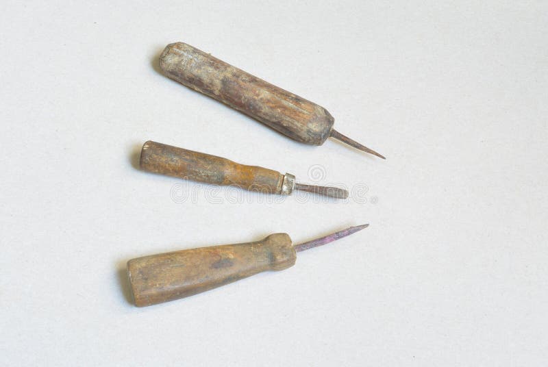 Ancient Tools for Making Holes and Sewing Stock Image - Image of ...