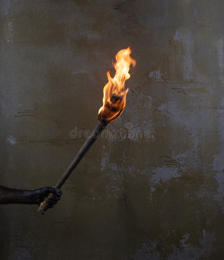 Ancient torch on old wall stock image. Image of building - 335636191