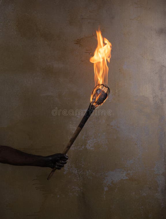 Ancient torch on old wall stock photo. Image of outdoor - 335635896