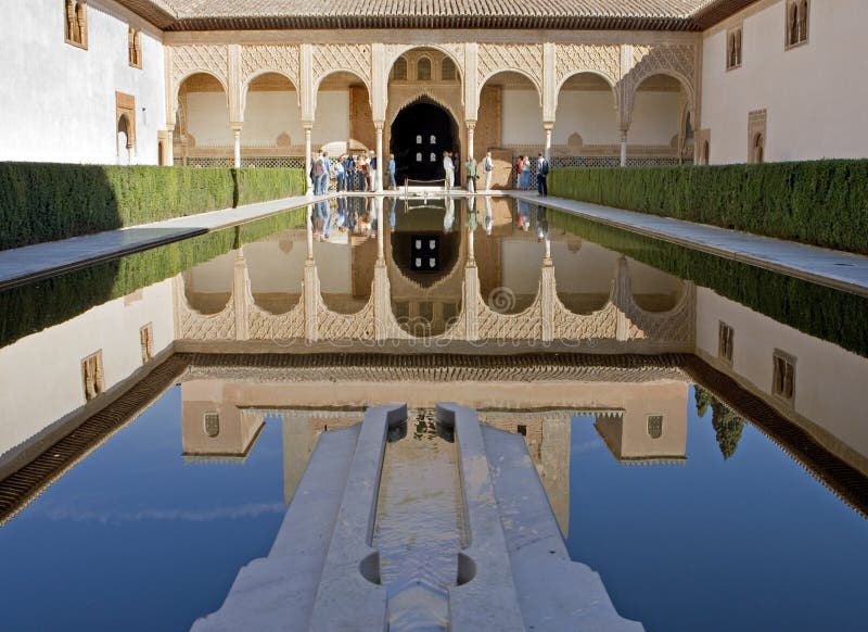 Ancient Architecture in the Alhambra Palace in Spain Stock Photo ...