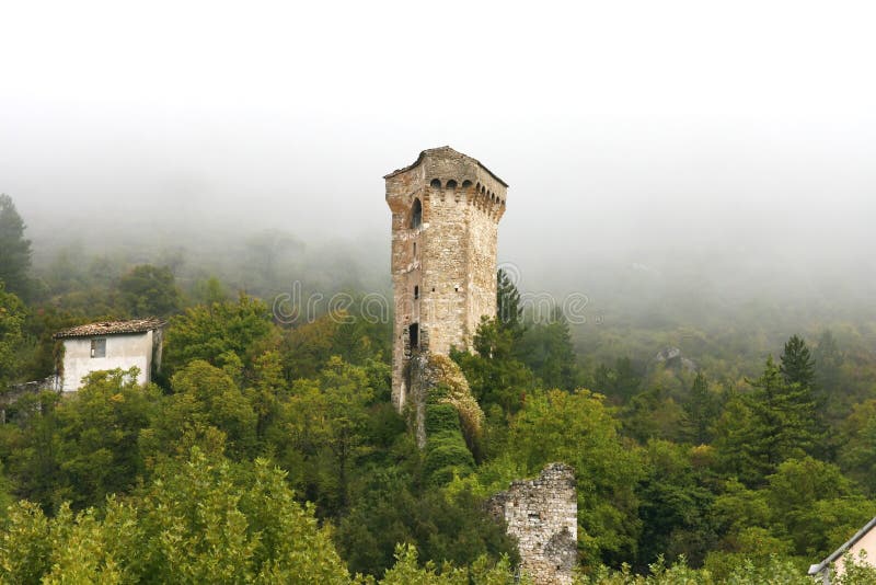 Ancient Tower in Castellane (Provence) Stock Image - Image of provence ...