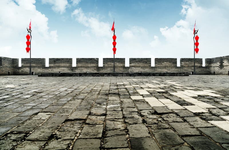 Ancient City Wall stock photo. Image of asia, blue, architecture ...