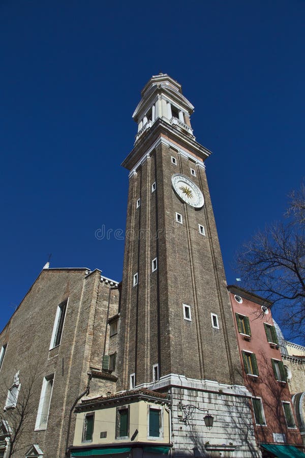 An Ancient Tower with a Clock. Cathedral Editorial Stock Image - Image ...