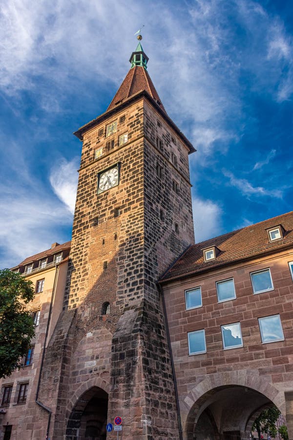 Ancient Tower in the Historic Center of Nuremberg Germany Stock Image ...