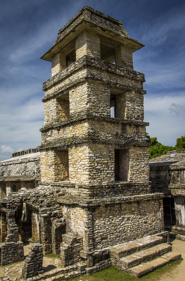 Ancient Mayan Observatory Tower Stock Image - Image of mexico ...