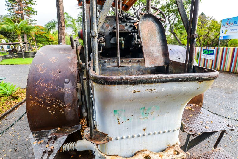 The Ancient Tractor - Funchal Stock Photo - Image of cart, historic ...
