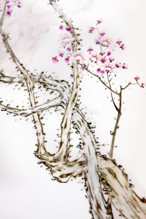 Ancient Traditional Artistic Plum Blossom Pattern Stock Photo - Image ...