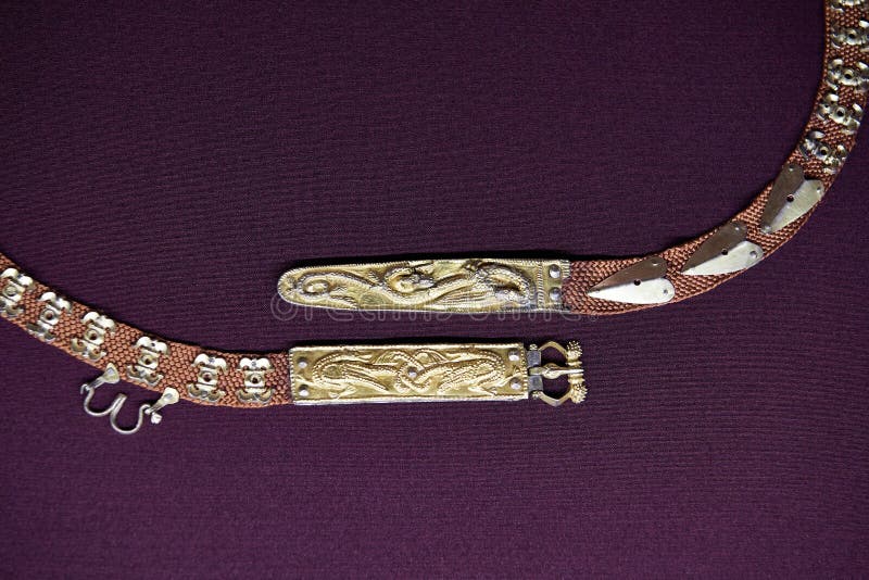 Ancient Treasure Gilded Silver Belt Editorial Image - Image of metal ...