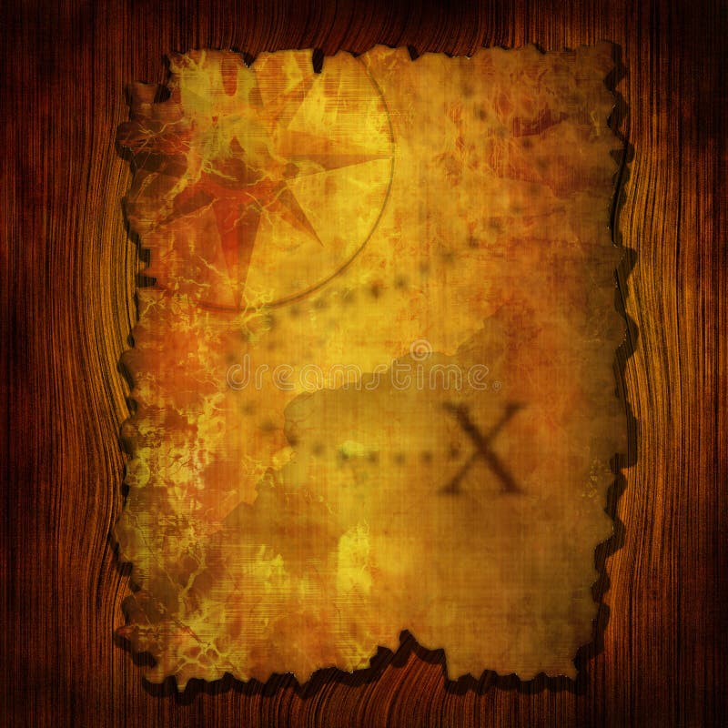 Ancient treasure map stock illustration. Illustration of navigation ...