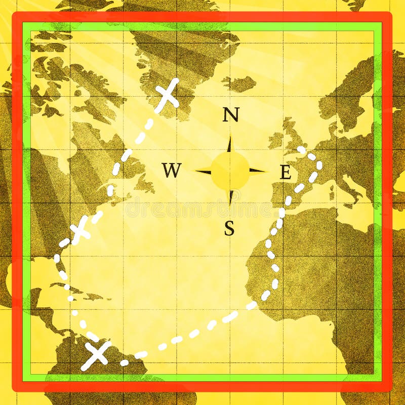 Ancient treasure map stock illustration. Illustration of equipment ...