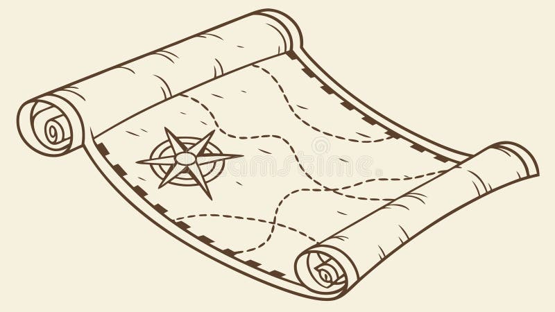 Map Rolled Treasure Up Stock Illustrations – 371 Map Rolled Treasure Up ...