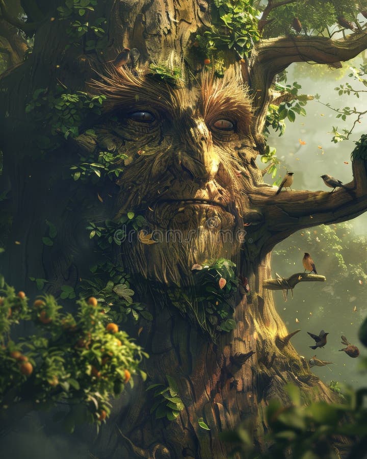 An Ancient Tree Ent Moving through the Forest Its Eyes Wise and Deep ...