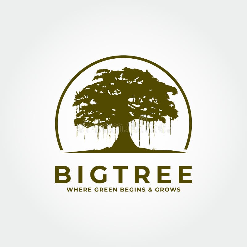 Ancient Tree Illustration in Vintage Style Vector Illustration Design ...