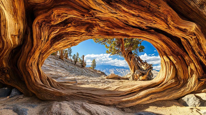 Ancient Tree Trunk Cave View Stock Image - Image of trunk, rock: 349241723