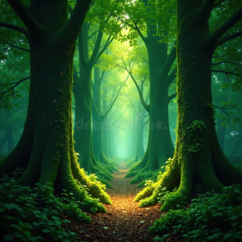 Ancient Trees, Thick Undergrowth, Air Thick with Humidity, Dark, Vines ...