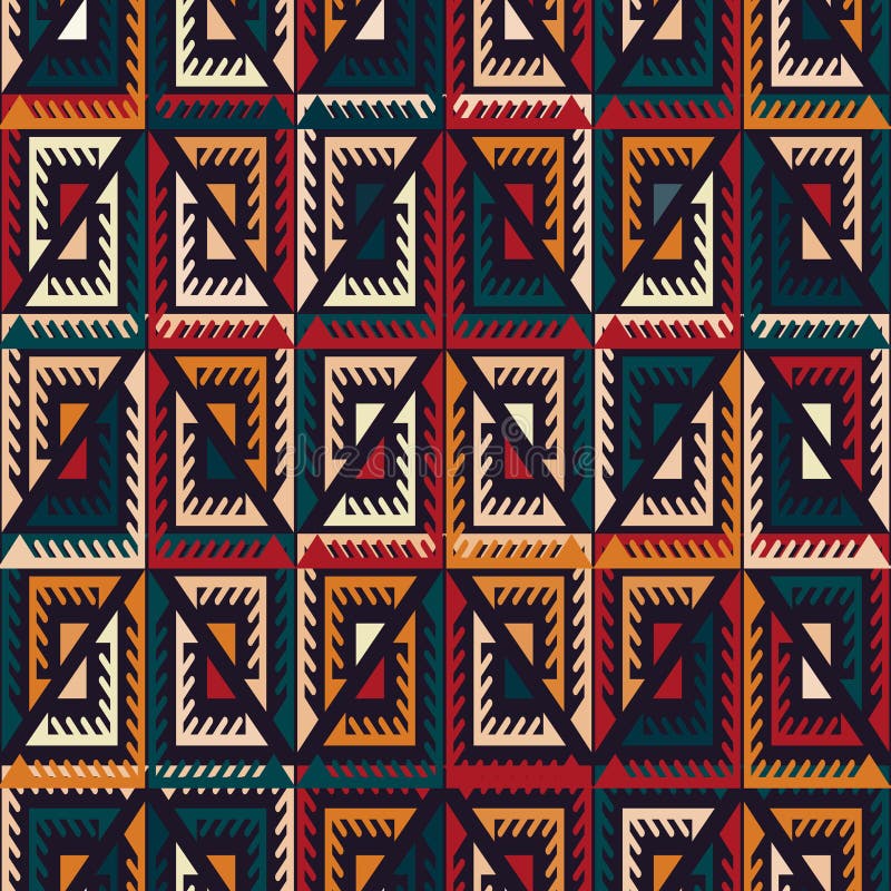 African Triangle Seamless Pattern Stock Vector - Illustration of ...