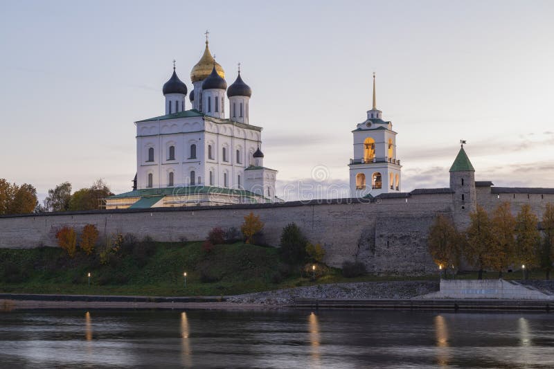 The Ancient Trinity Cathedral in the Pskov Kremlin, October Morning ...