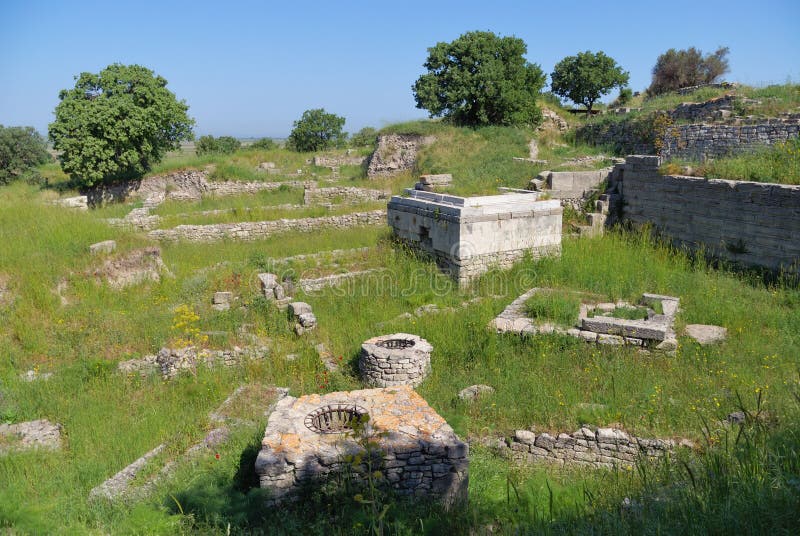Ancient troy ruins stock image. Image of ancient, truva - 30786567