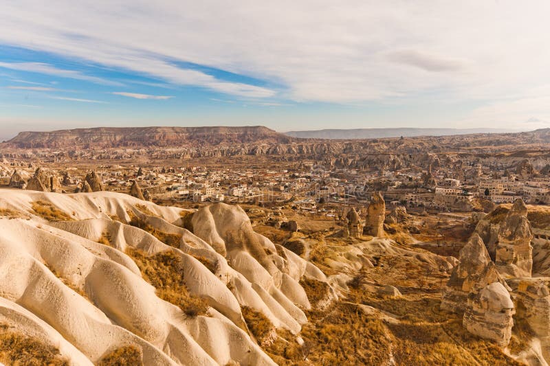 Ancient Tuff Stone Caves Landscape Stock Photo - Image of geology, land ...