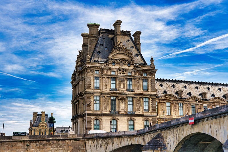 Ancient Tuileries Palace by the Pont Alexandre III Deck Arch Bridge in ...