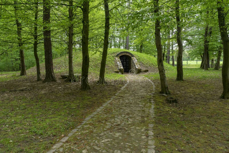 Ancient Tumulus on a Display for Visitors. Stock Photo - Image of ...