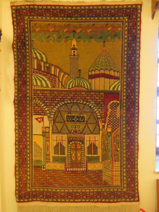 Ancient Turkish prayer rug stock image. Image of islamic - 93407307