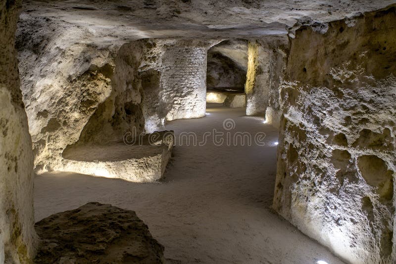 Ancient Underground Cave System Exploration Good Resolution Stock Photo ...