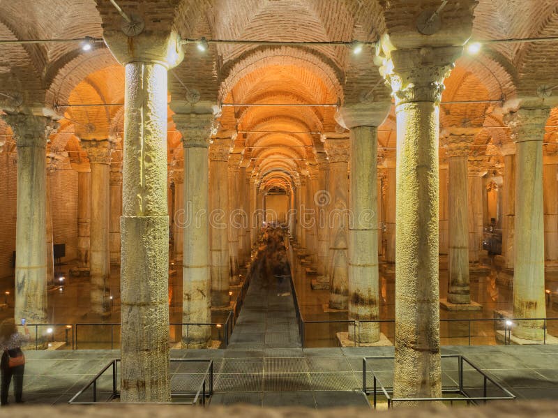 Ancient Underground Cistern with Columns Editorial Photo - Image of ...