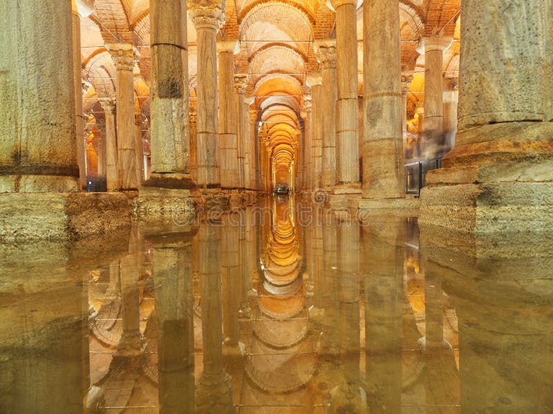 Ancient Underground Cistern with Columns Editorial Photography - Image ...