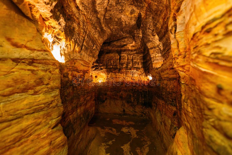 Ancient Underground Passage in Sandstone at Old Underground Temple ...
