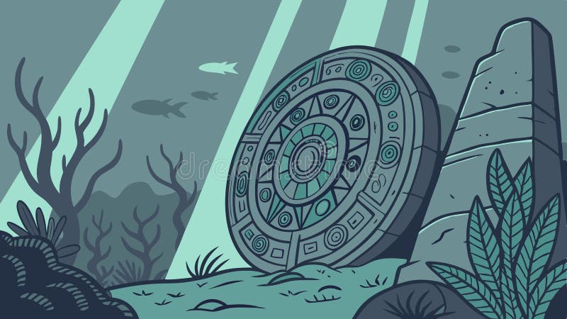 Ancient Underwater Ruins, Lost Civilization, Vector Design Generative ...