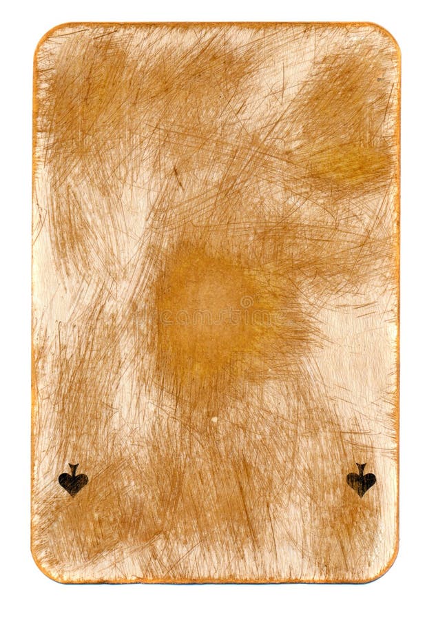 Ancient Used Playing Card of Ace Paper Background Isolated Stock Photo ...