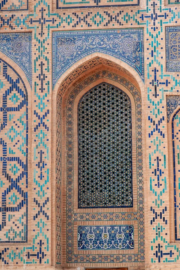 Ancient Uzbek Pattern in Samarkand in Uzbekistan Stock Photo - Image of ...