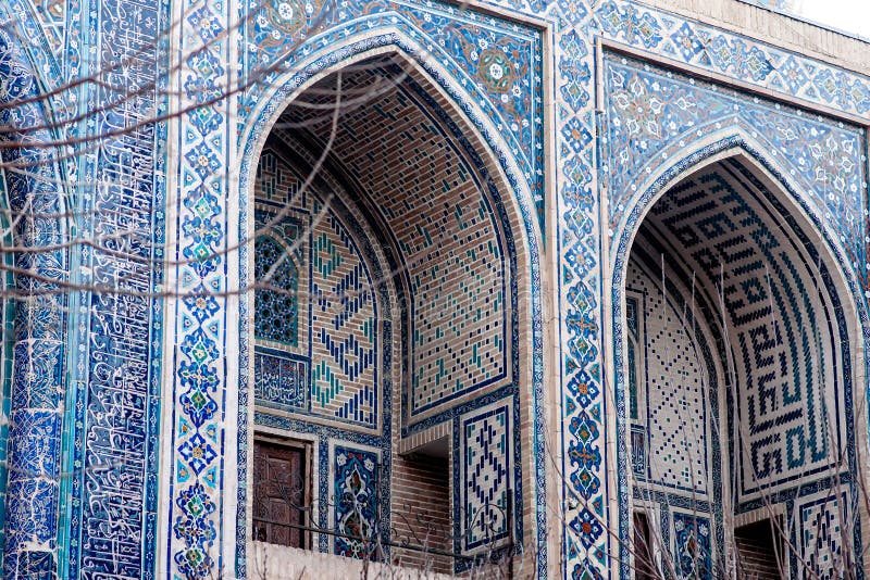 Ancient Uzbek Pattern in Samarkand in Uzbekistan Stock Photo - Image of ...