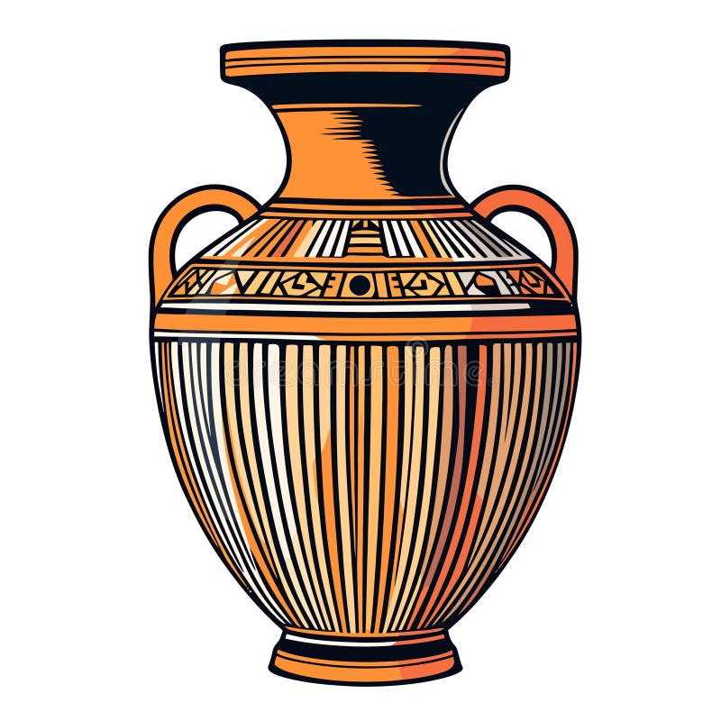 An Ancient Vase with a Pattern on it Stock Vector - Illustration of ...
