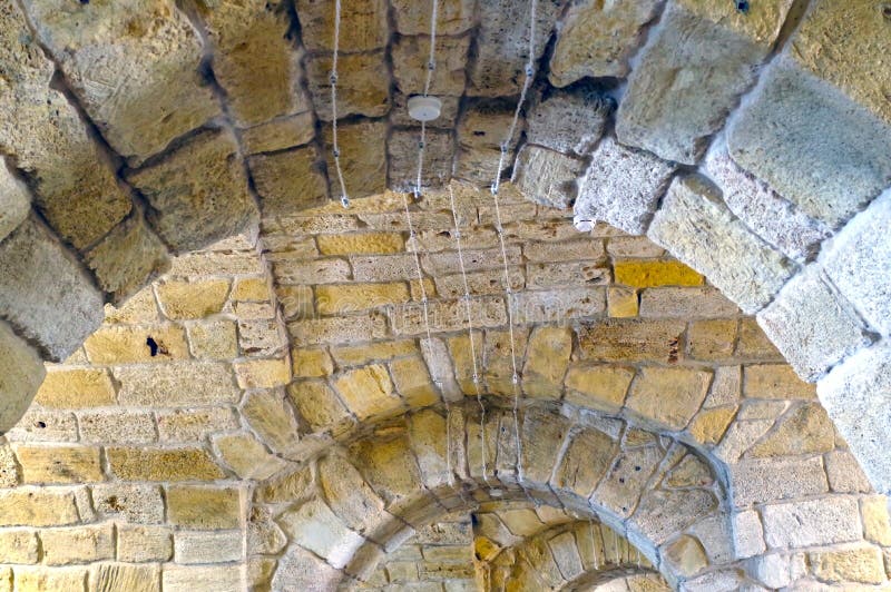 Ancient Vaulted Hall of Old Fortress Stock Image - Image of interior ...