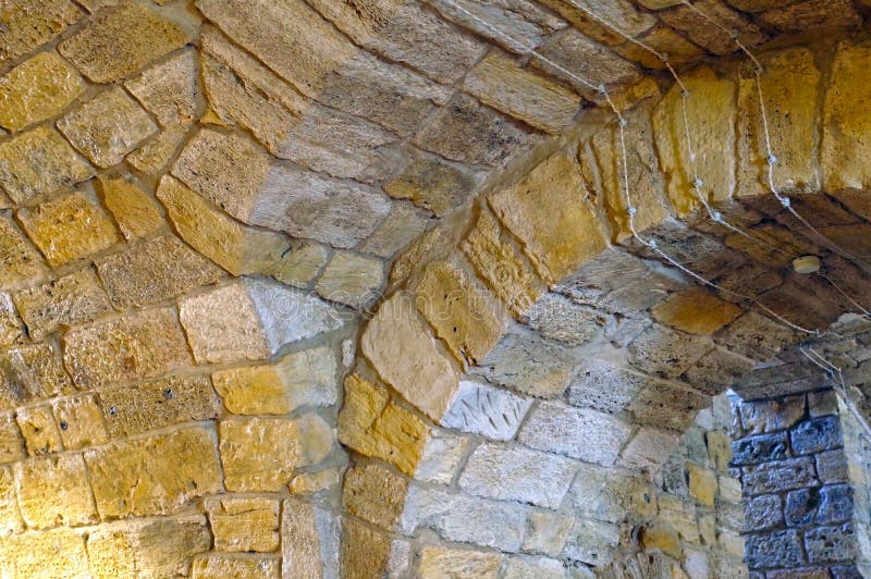 Ancient Vaulted Hall of Old Fortress Stock Image - Image of ...