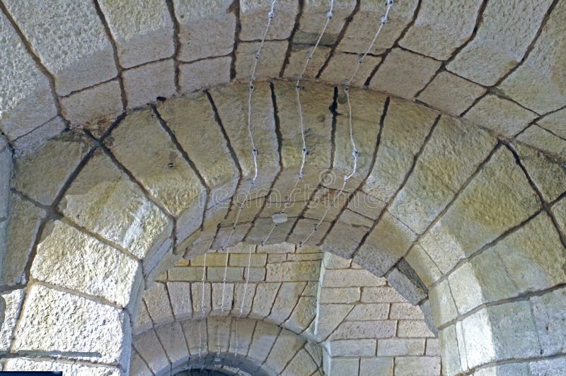 Ancient Vaulted Hall of Old Fortress Stock Image - Image of ...