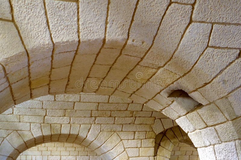 Ancient Vaulted Hall of Old Fortress Stock Image - Image of historic ...