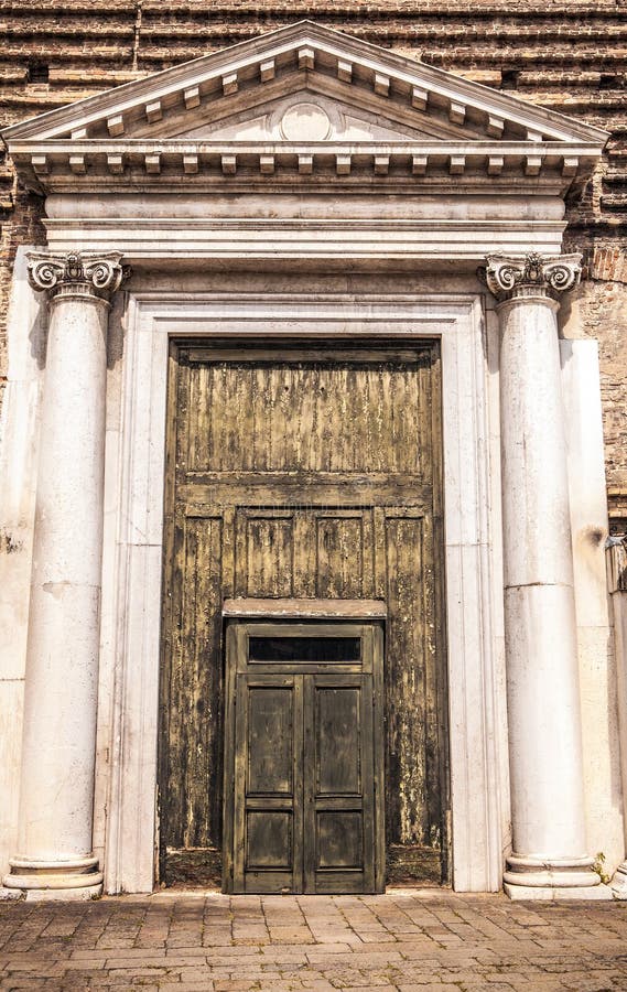 Ancient Venetian Wooden Door Stock Photo - Image of beautiful, close ...