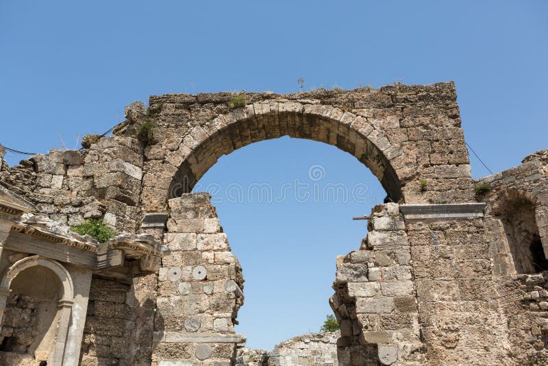 Ancient Vespasian Gate in Side, Stock Photo - Image of ancient, east ...