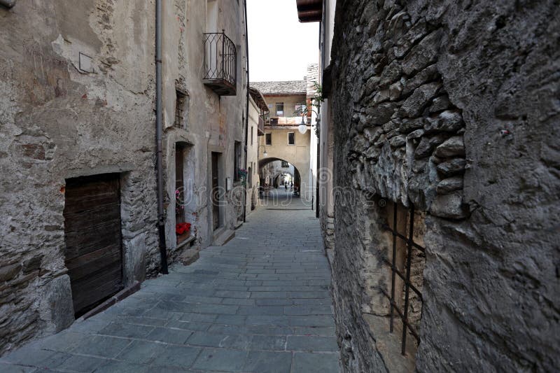The Ancient Village of Bard, in Aosta Valley. Stock Photo - Image of ...
