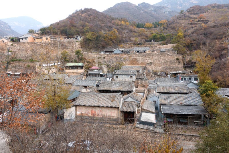 Ancient Village Buildings Under Cuandi in Beijing Stock Image - Image ...