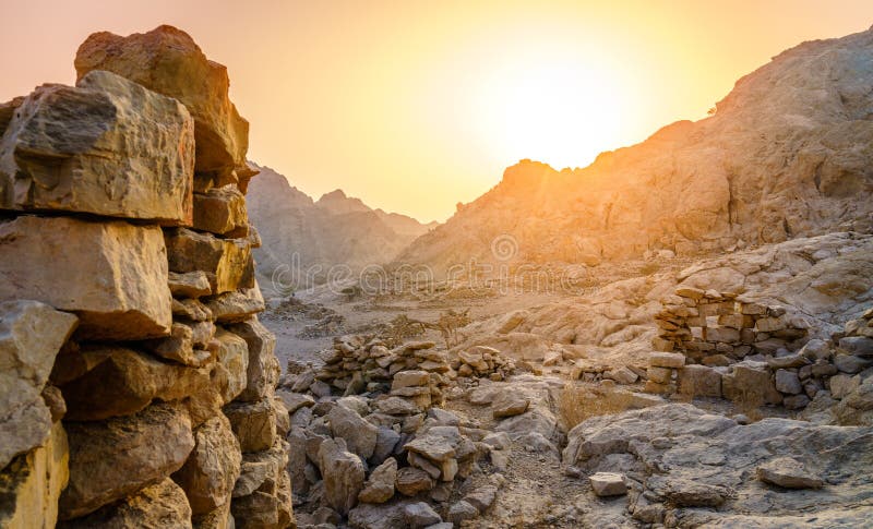 Ancient village ruins stock photo. Image of middle, evening - 122120302