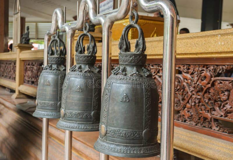Ancient Vintage Bell in Temple for Ringing Stock Photo - Image of ...