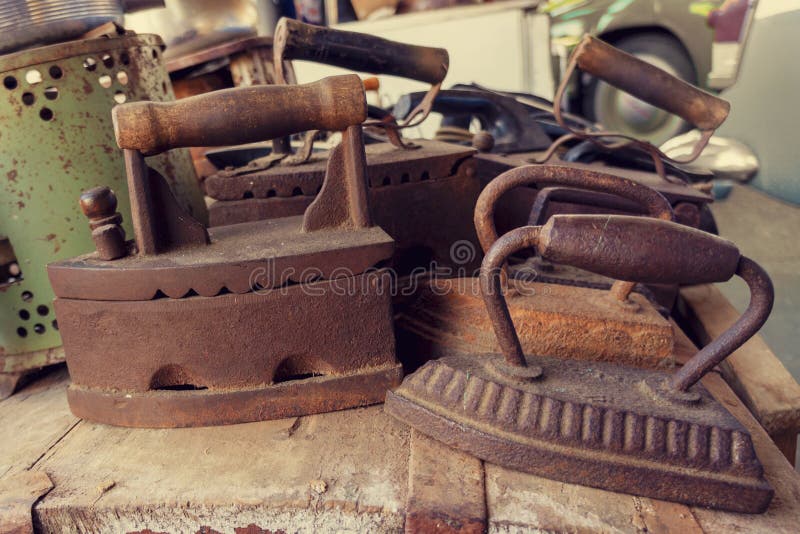 Ancient, Vintage Iron. it is First-ever Iron Stock Image - Image of ...