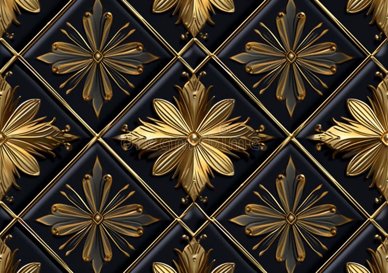 Ancient Vintage Pattern with Pattern Dark and Gold Generative a Stock ...