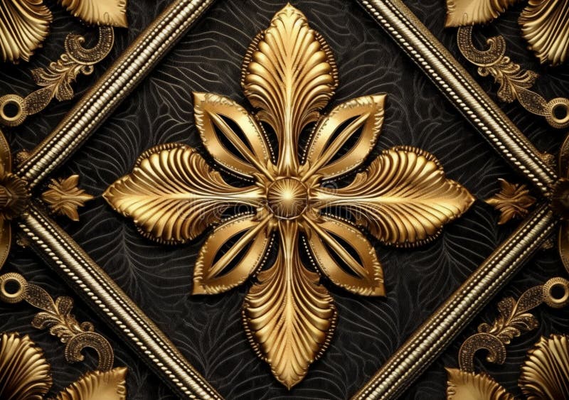 Ancient Vintage Pattern with Pattern Dark and Gold Generative a Stock ...