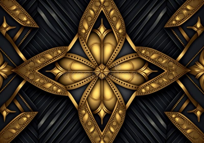 Ancient Vintage Pattern with Pattern Dark and Gold Generative a Stock ...